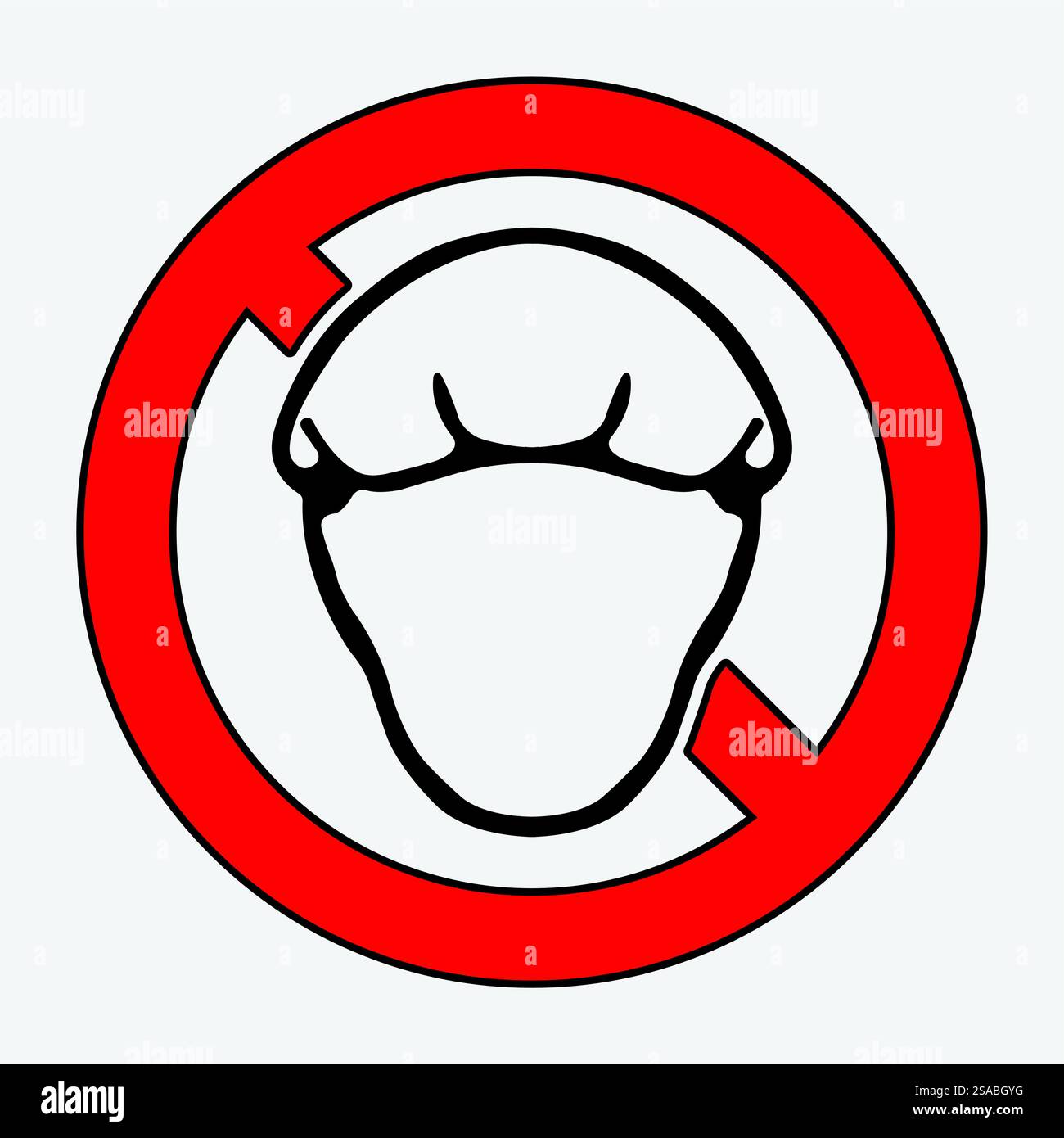 This abstract circular design features a stylized face outline, merging ...