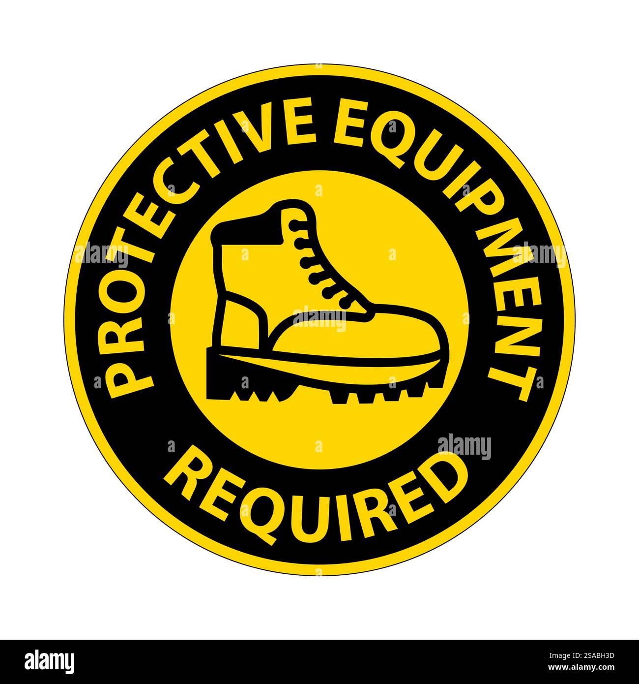 Set of safety signs emphasizing the necessity of protective gear in ...