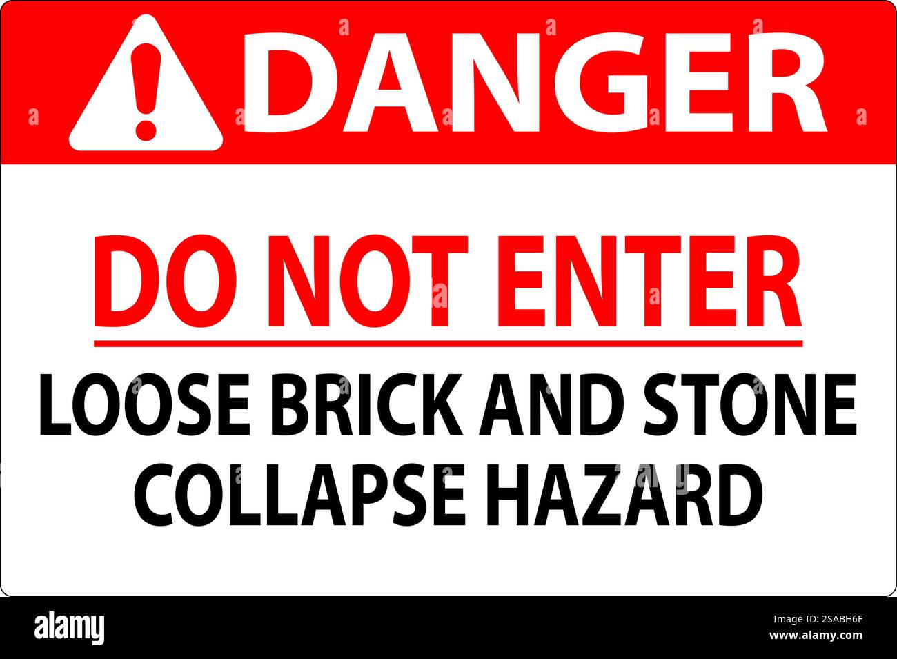 Danger Sign, Do Not Enter, Loose Brick And Stone Collapse Hazard Stock ...