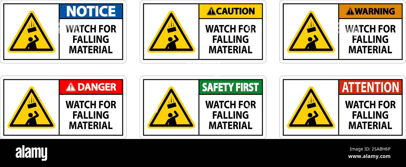 Danger Sign, Watch For Falling Material Stock Vector Image & Art - Alamy
