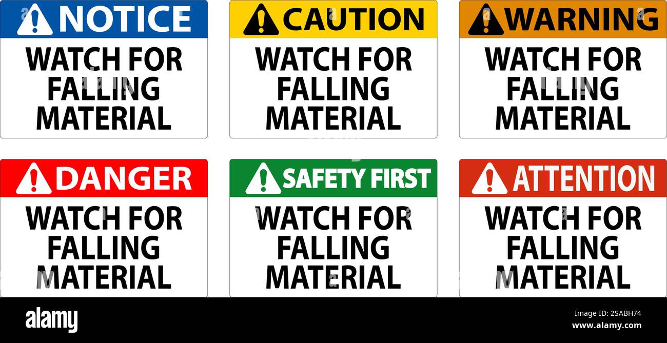 Danger Sign, Watch For Falling Material Stock Vector Image & Art - Alamy