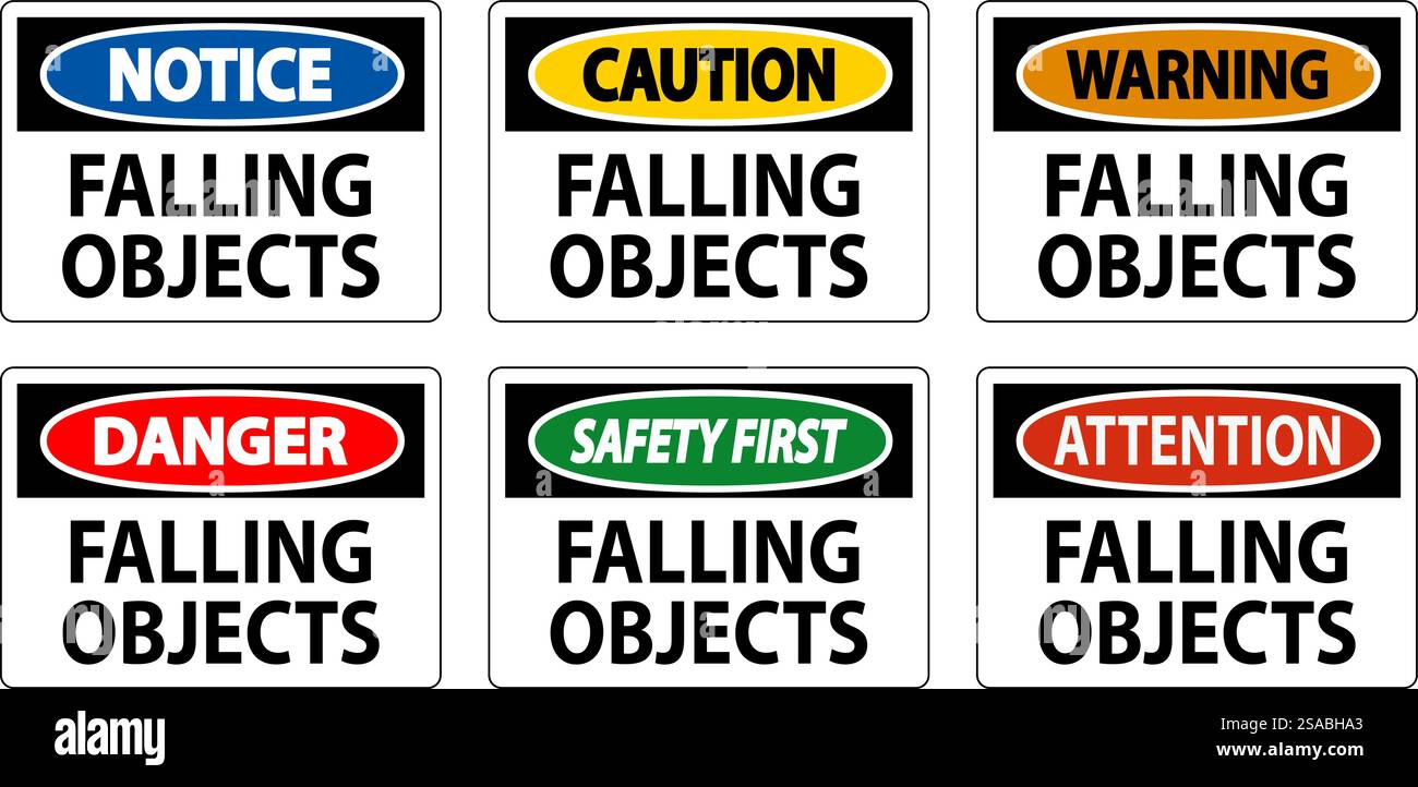 Danger Sign, Falling Objects Stock Vector Image & Art - Alamy