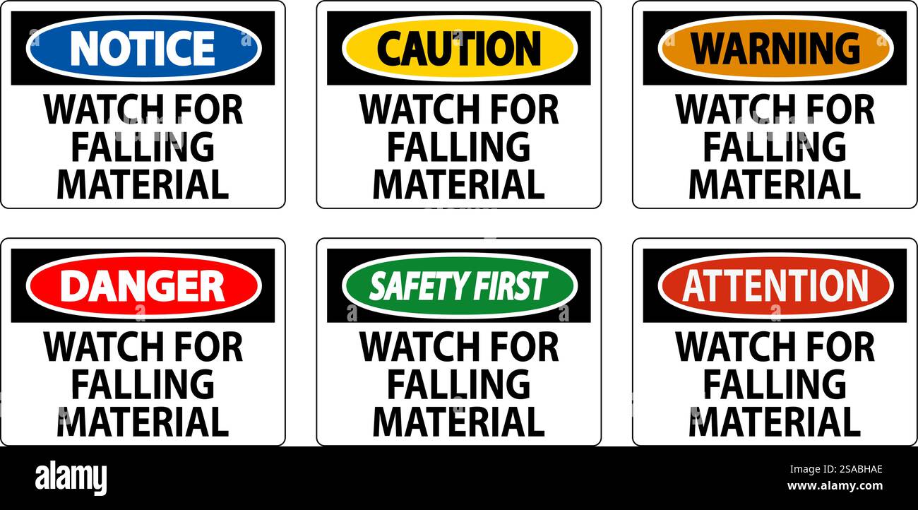 Danger Sign, Watch For Falling Material Stock Vector Image & Art - Alamy