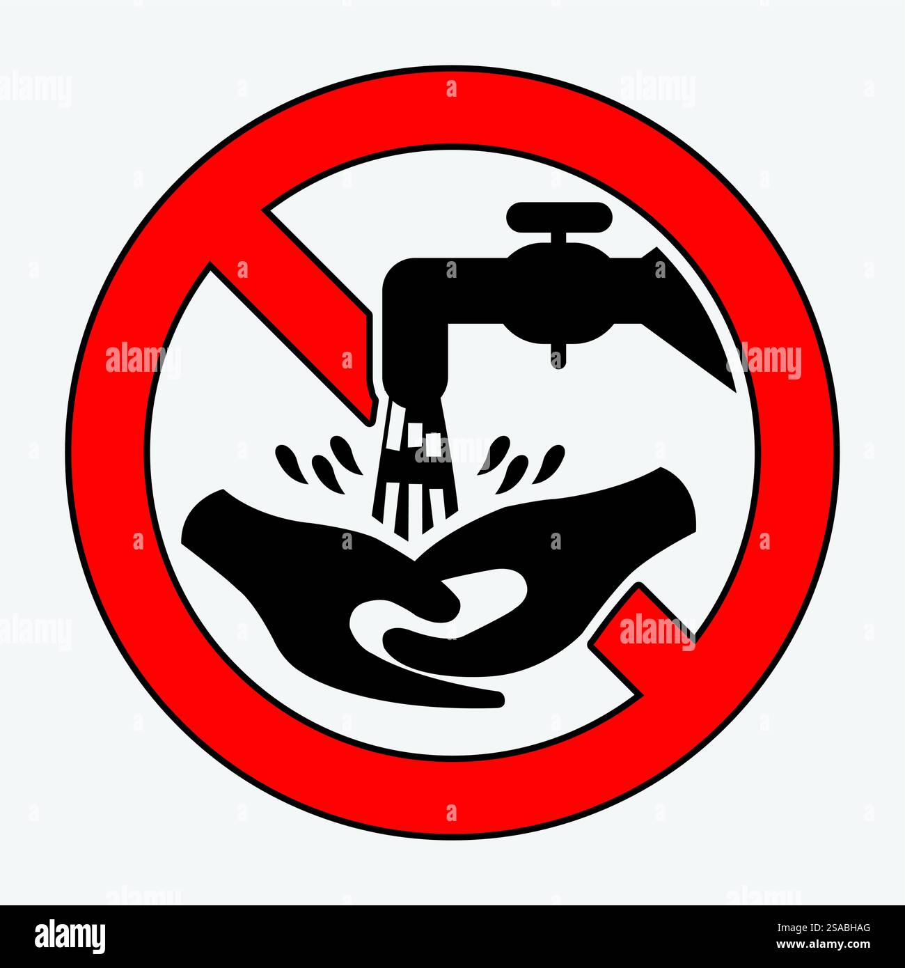 This illustration features a no-washing-hands symbol highlighting the ...
