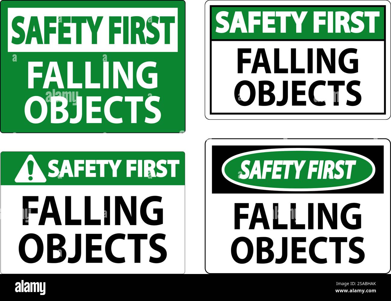 Safety First Sign Falling Objects Stock Vector Image And Art Alamy