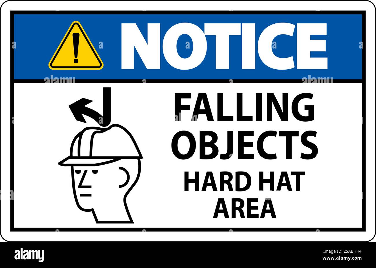 Notice Sign, Falling Objects Hard Hat Area Stock Vector Image & Art - Alamy
