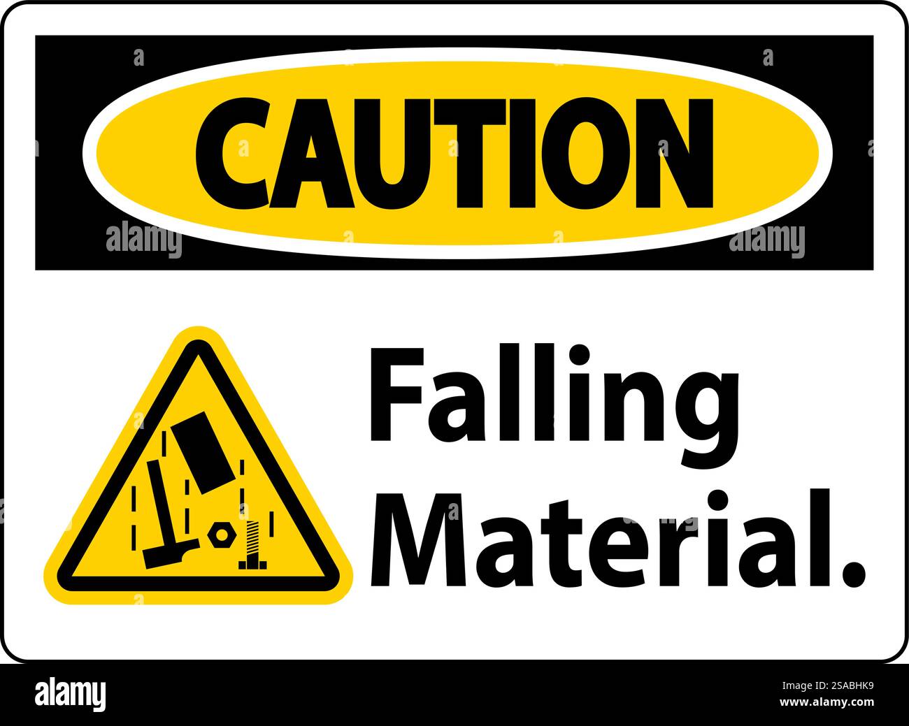 Caution Sign, Falling Material Stock Vector Image & Art - Alamy