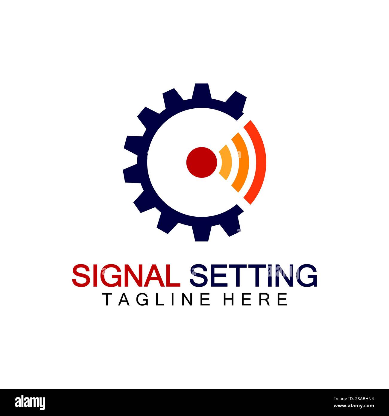 signal setting logo with gear and signal composition, logo for setting ...