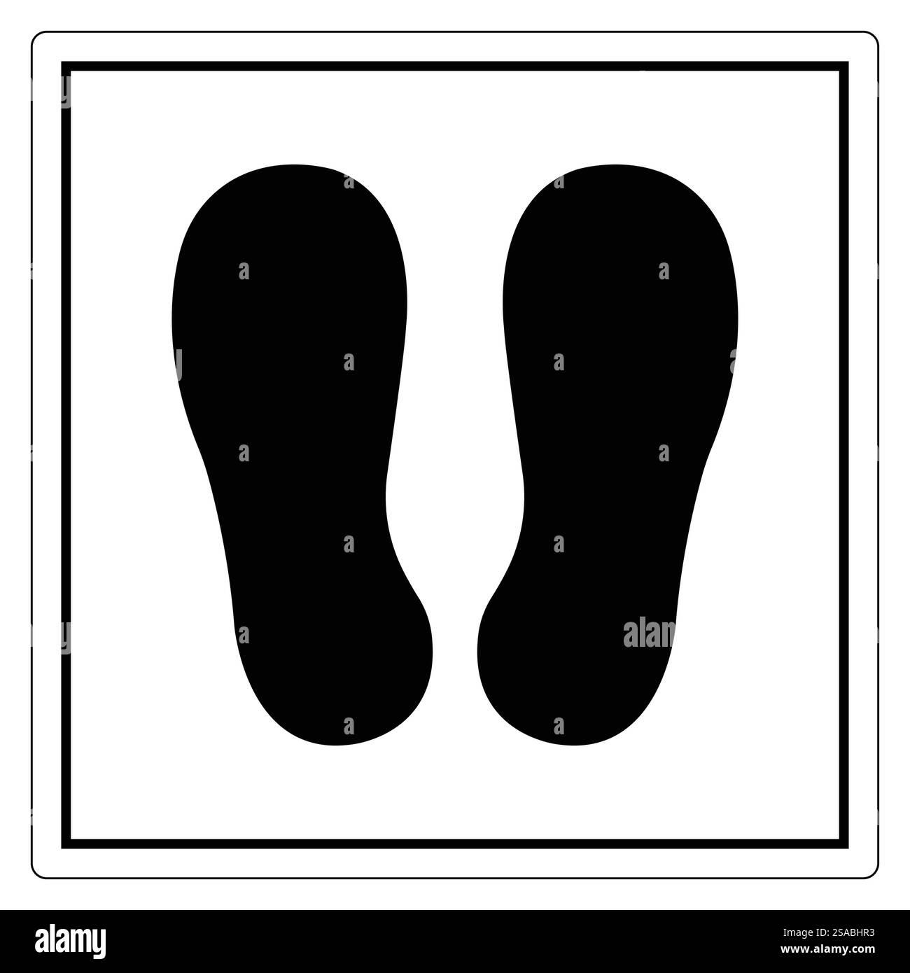Minimalistic black footprints icon on a white background, perfect for ...