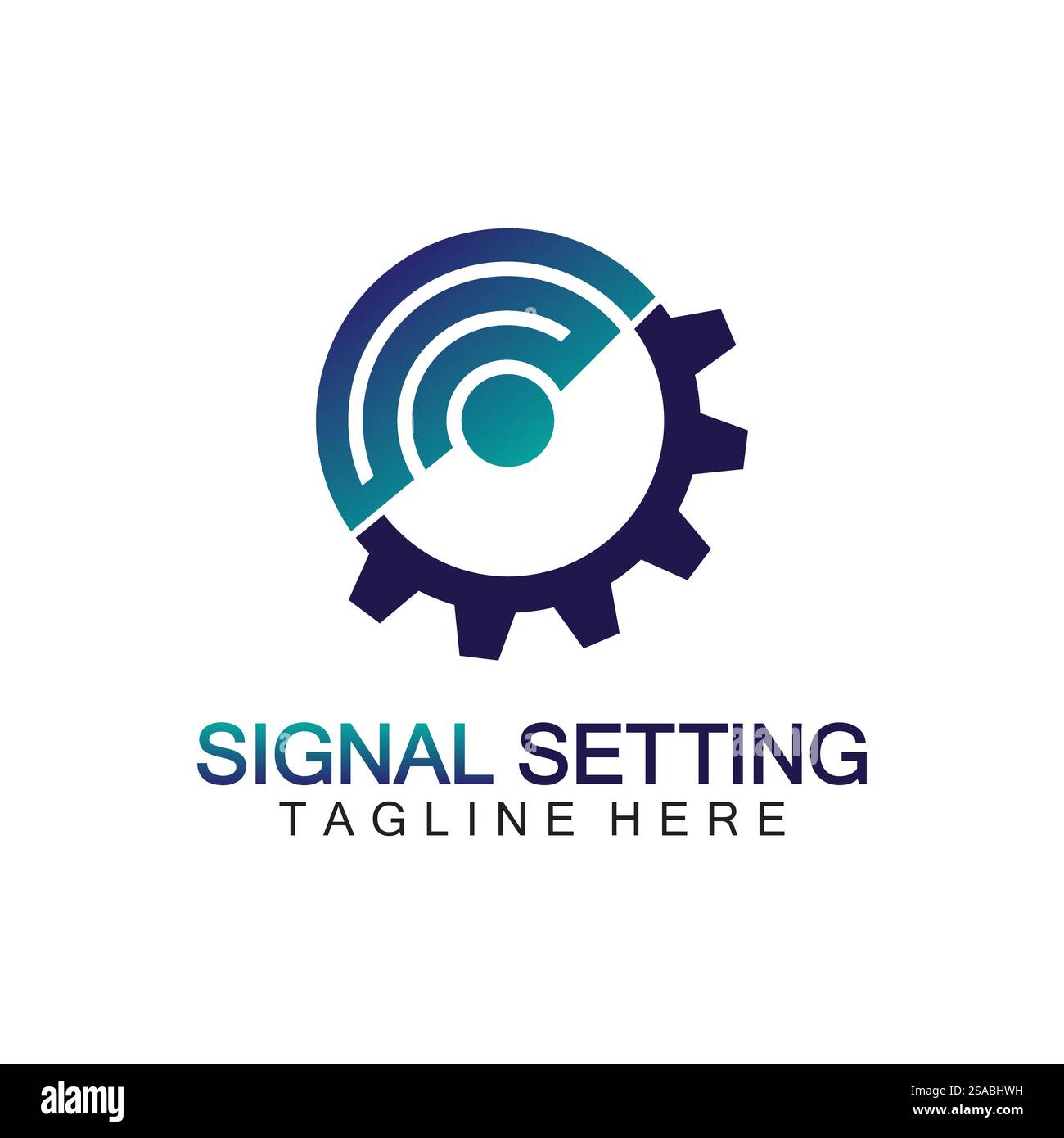 signal setting logo with gear and signal composition, logo for setting ...