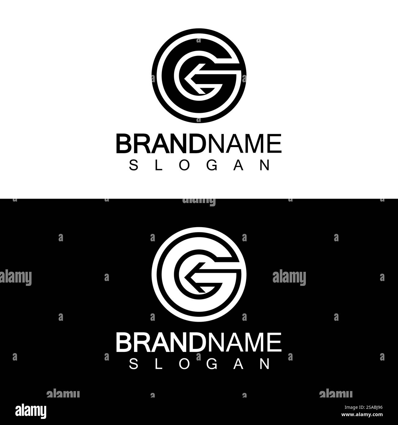 Creative letter circle logo Black and White Stock Photos & Images - Alamy