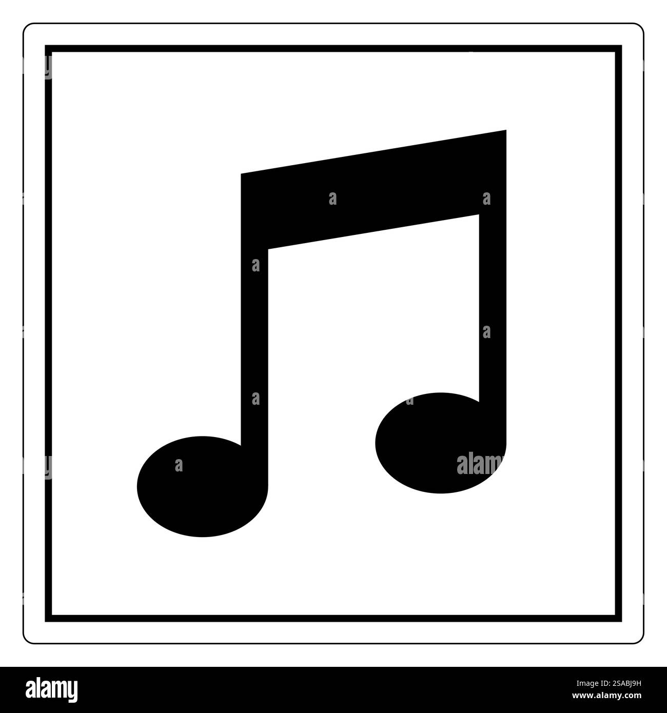 This simple black music note icon on a white background represents the ...