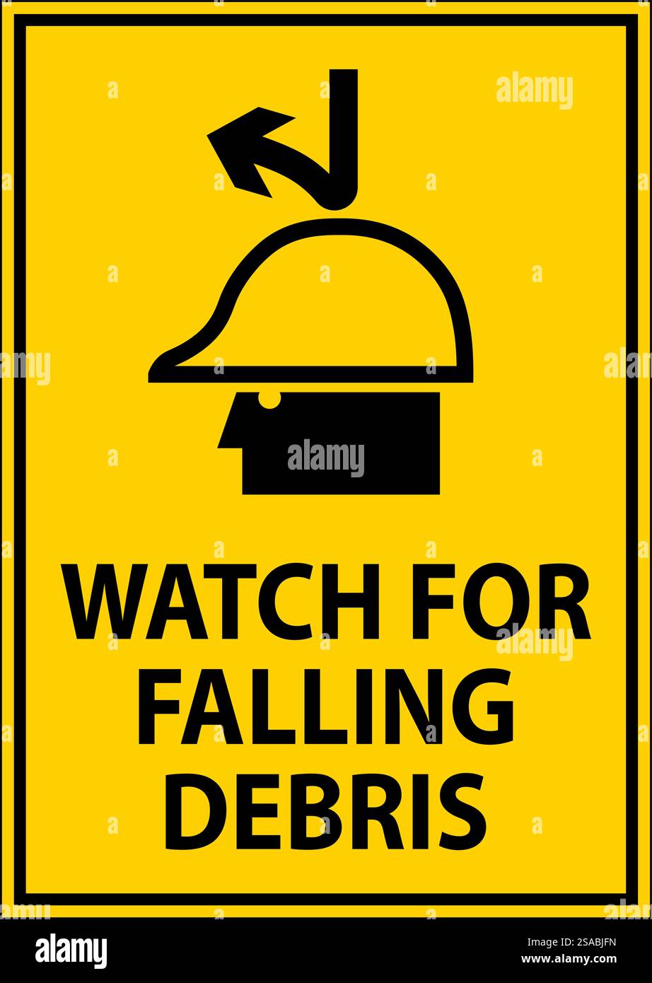 Danger Sign, Watch For Falling Debris Stock Vector Image & Art - Alamy