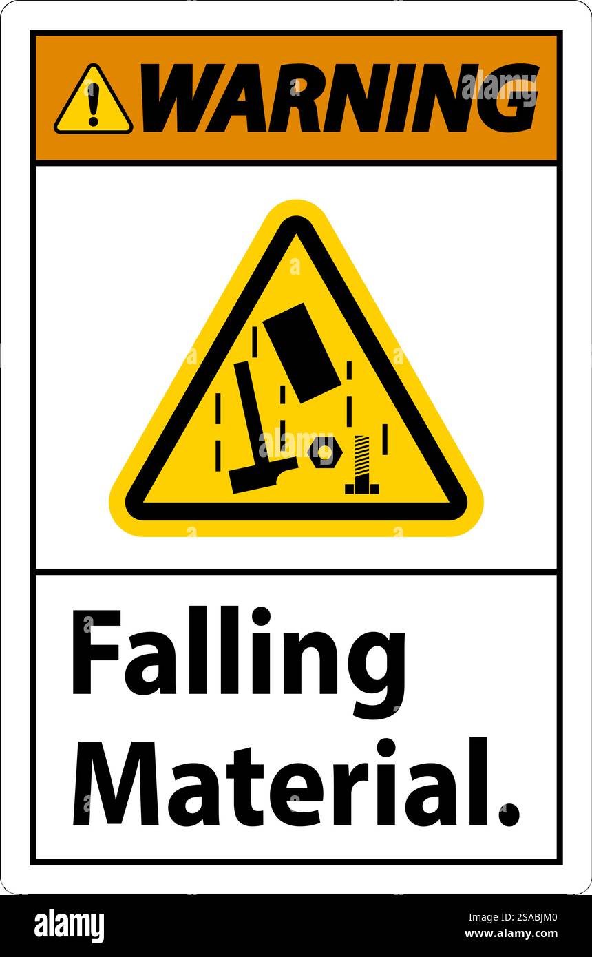 Warning Sign, Falling Material Stock Vector Image & Art - Alamy