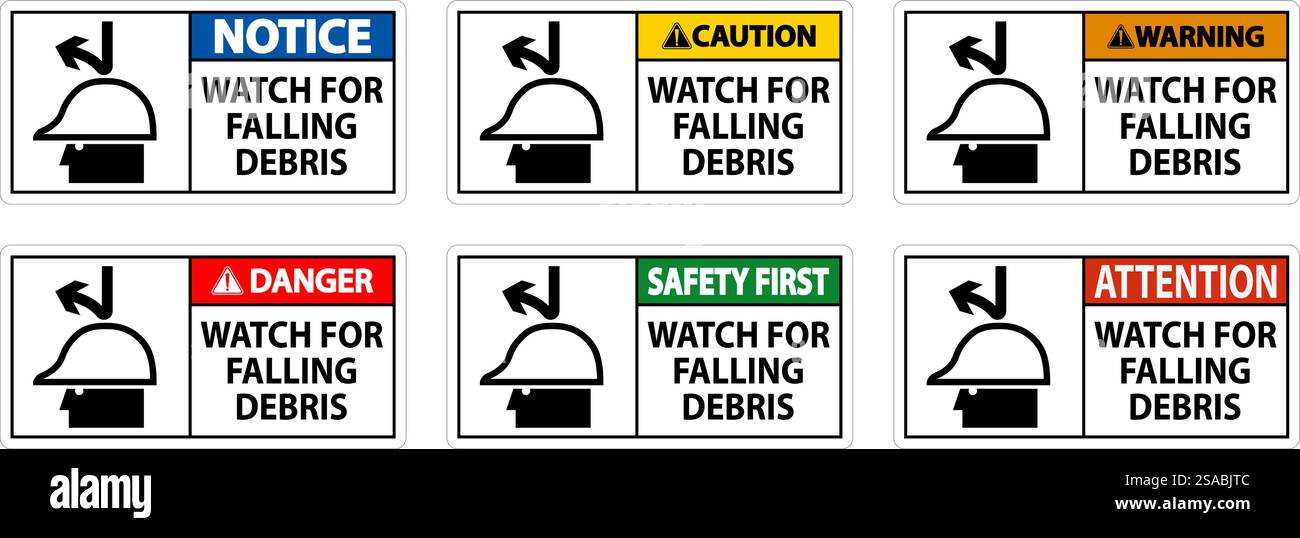 Danger Sign, Watch For Falling Debris Stock Vector Image & Art - Alamy