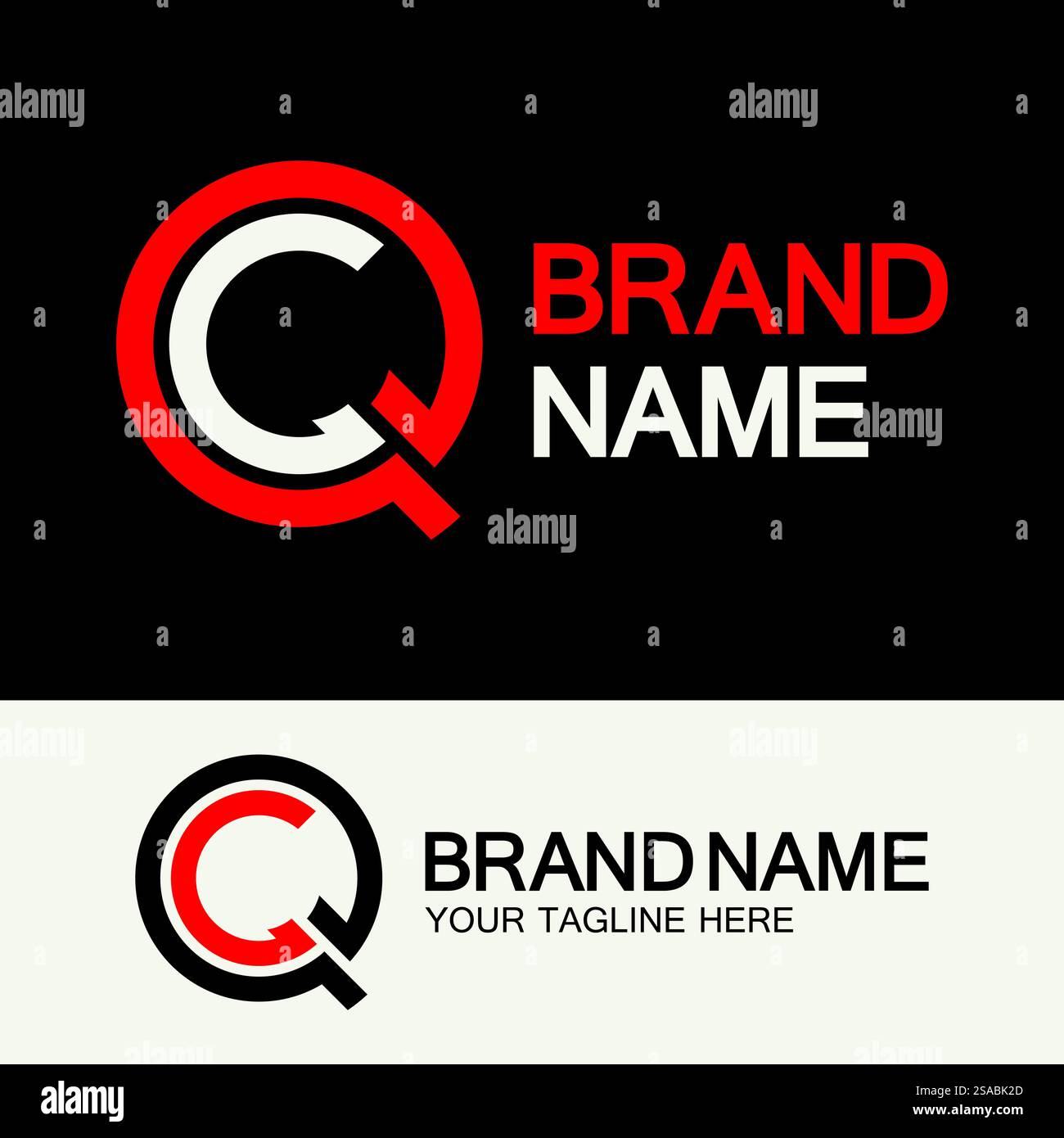 QC Logo or CQ Logo. Creative letter QC or CQ monogram logo template ...