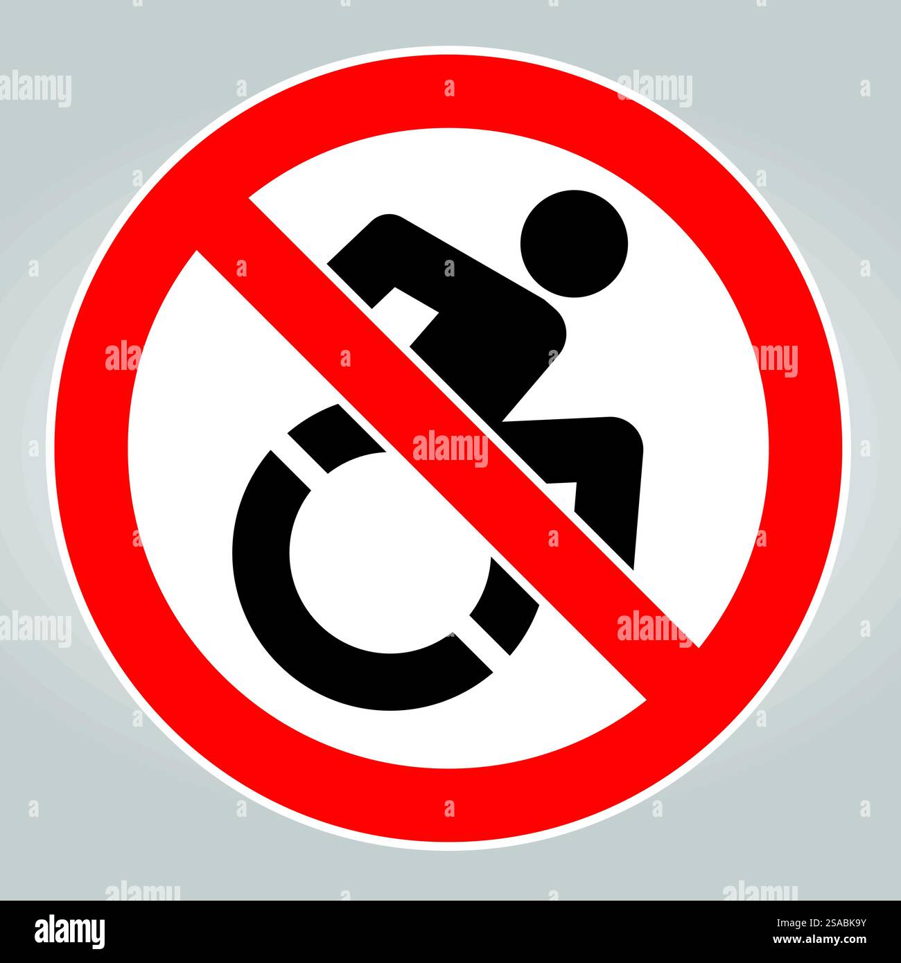 This graphic showcases a prohibition sign against accessibility ...