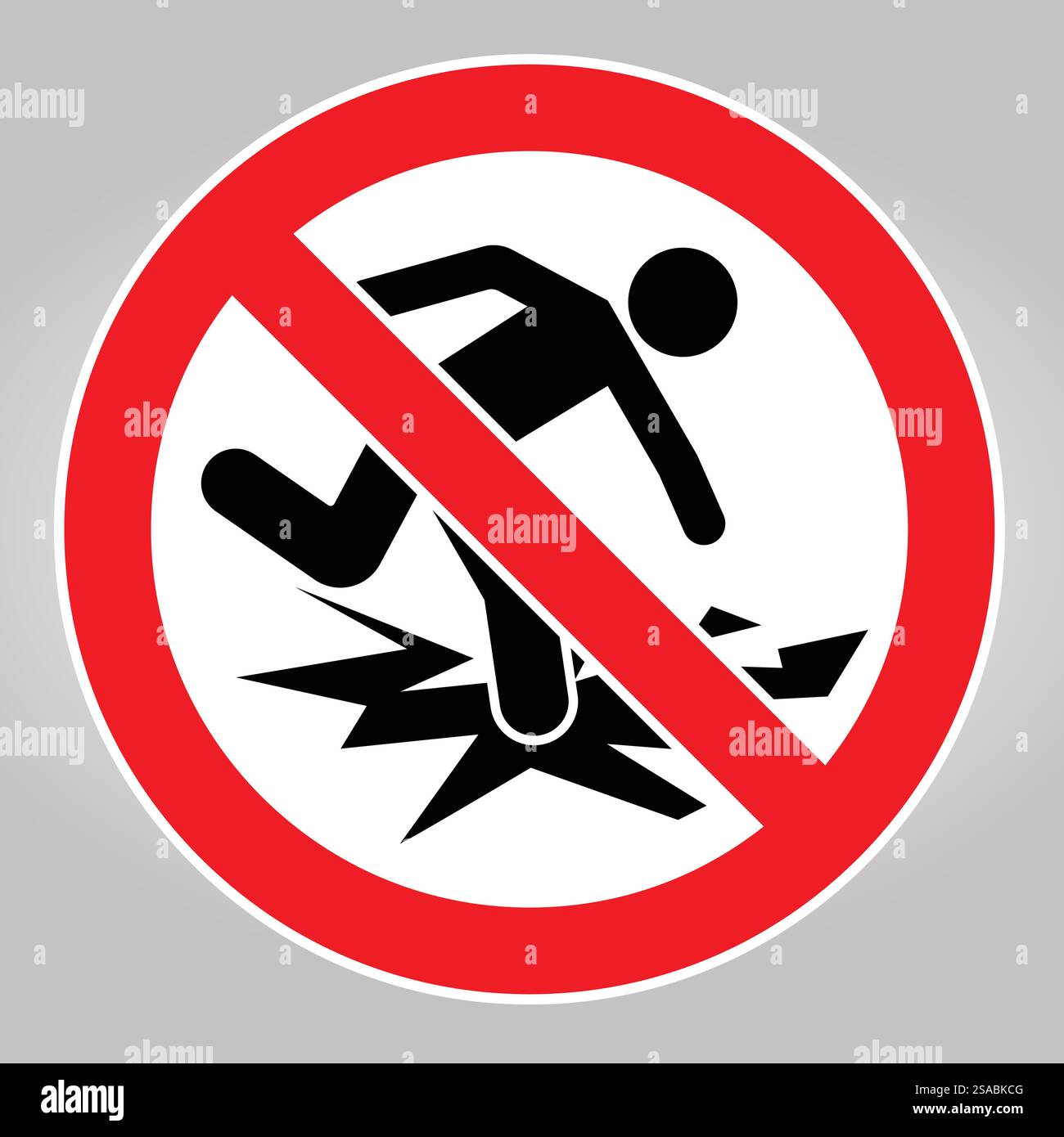 A clear and striking caution sign indicating a risk of slipping. The ...