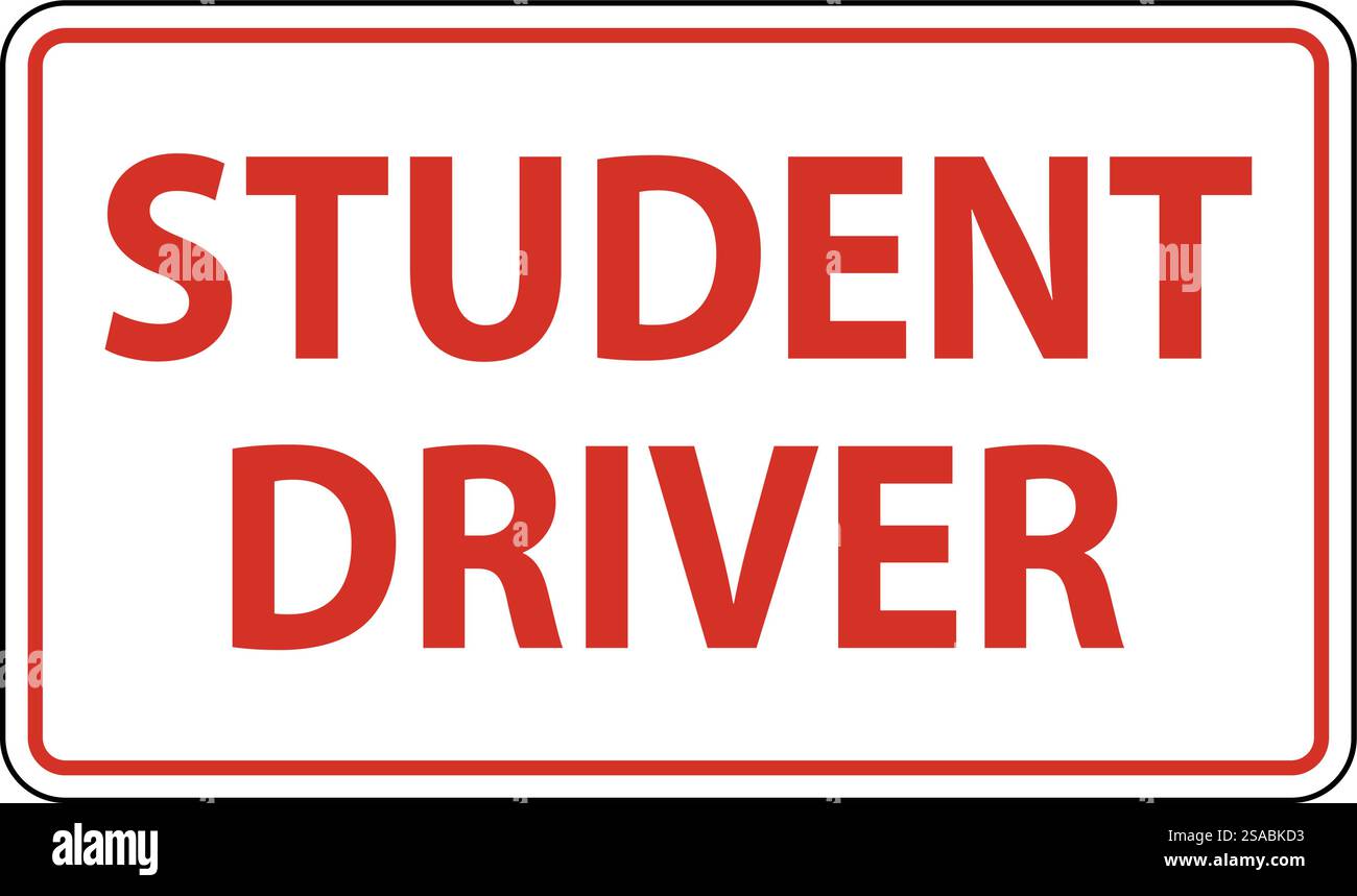 Student Driver Magnetic Car Sign, Student Driver Stock Vector Image ...