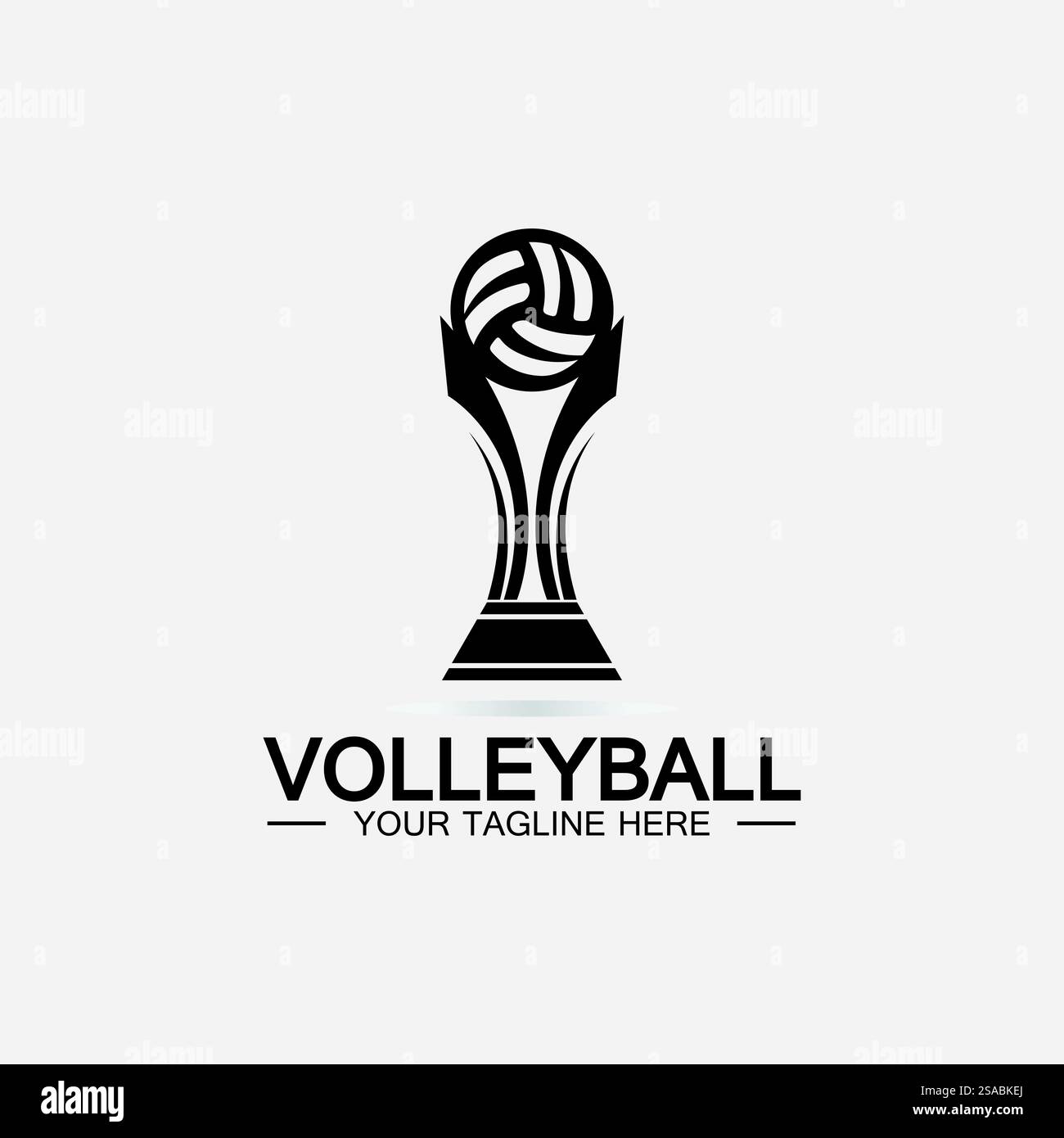 Winner Volleyball Championship Trophy Logo Design vector icon template ...