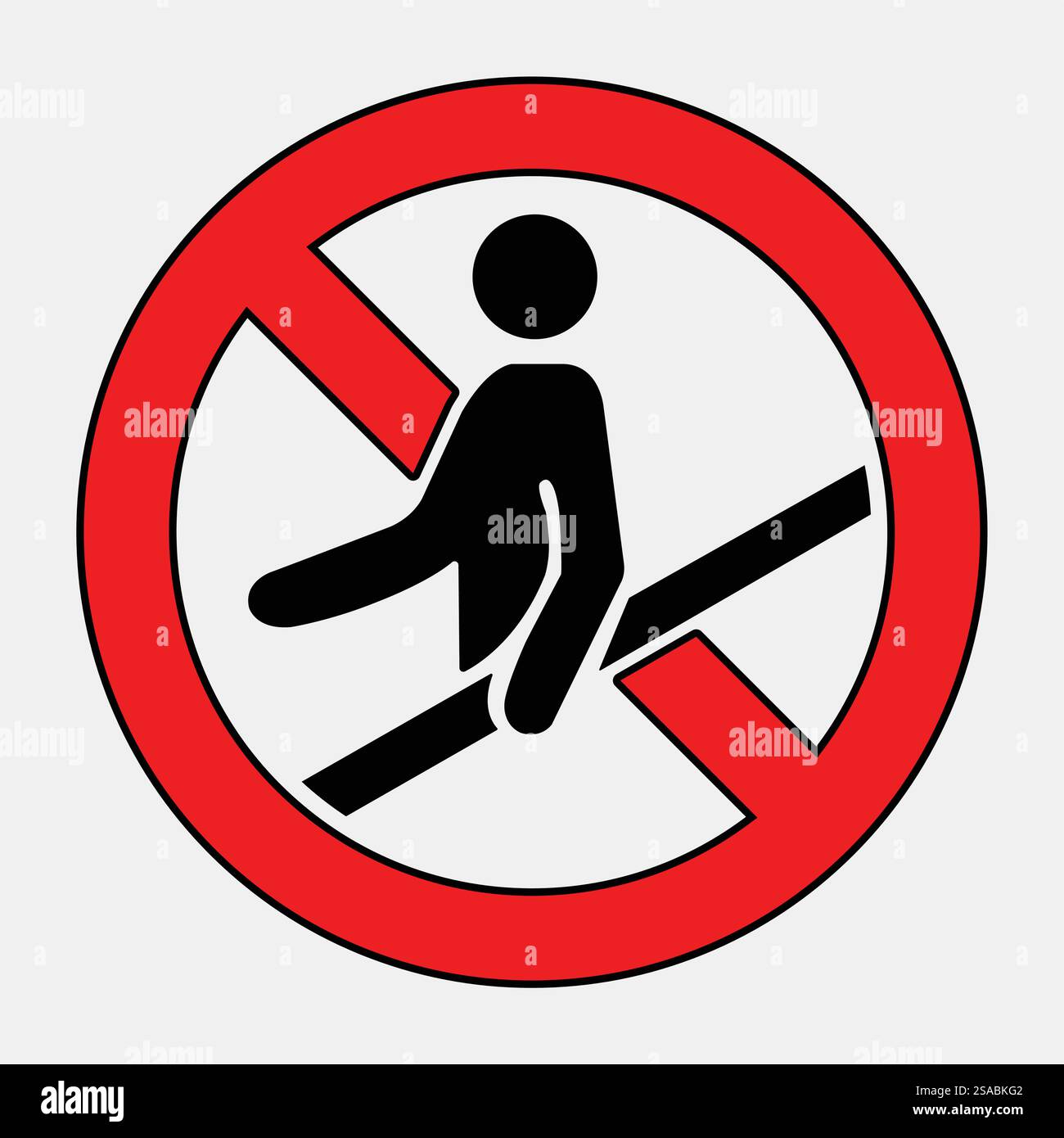 A clear illustration of a no standing sign featuring a person symbol ...