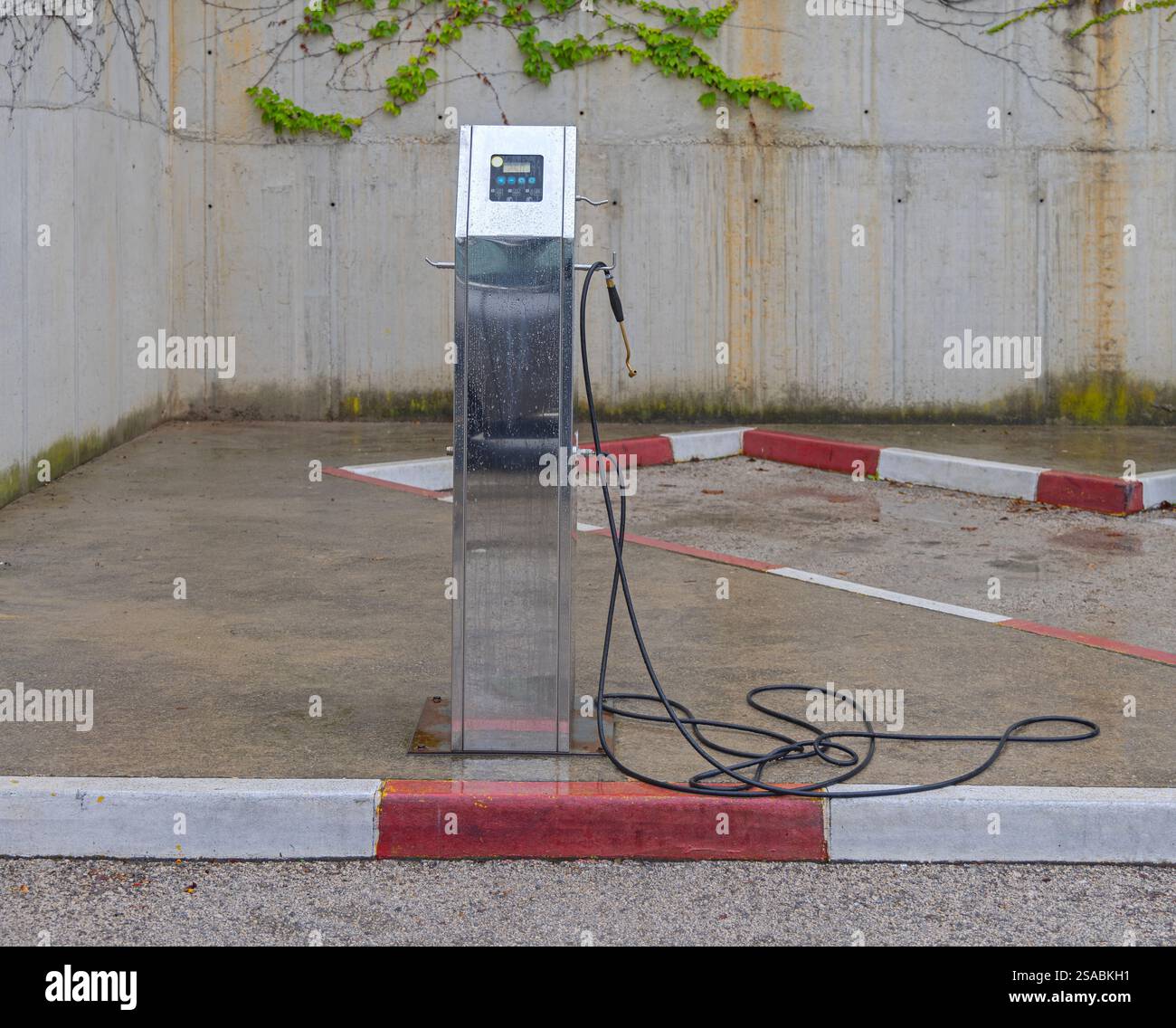 Digital Air Compressor Tyre Inflator Device at Petrol Station Stock ...