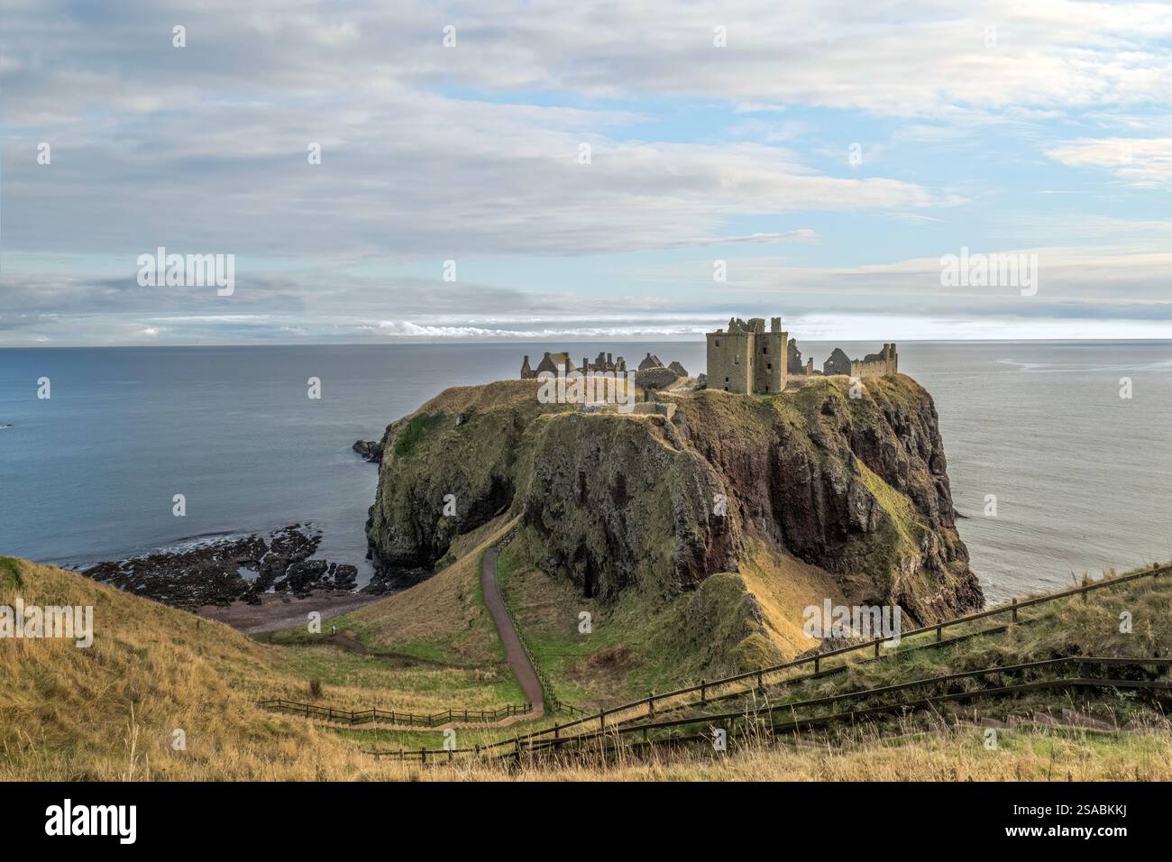 Dunnottar castle a ruined medieval fortress located upon a rocky ...