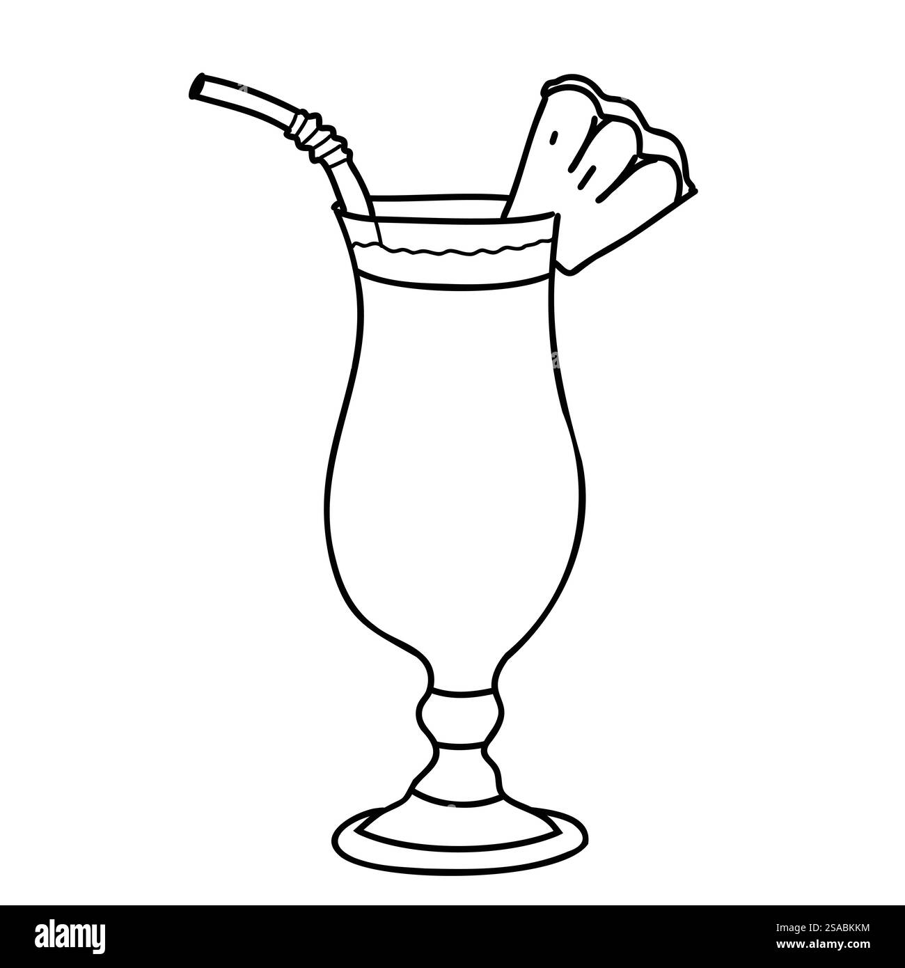 Pina Colada Cocktail with Straw and Pineapple slice. Tropical Summer ...