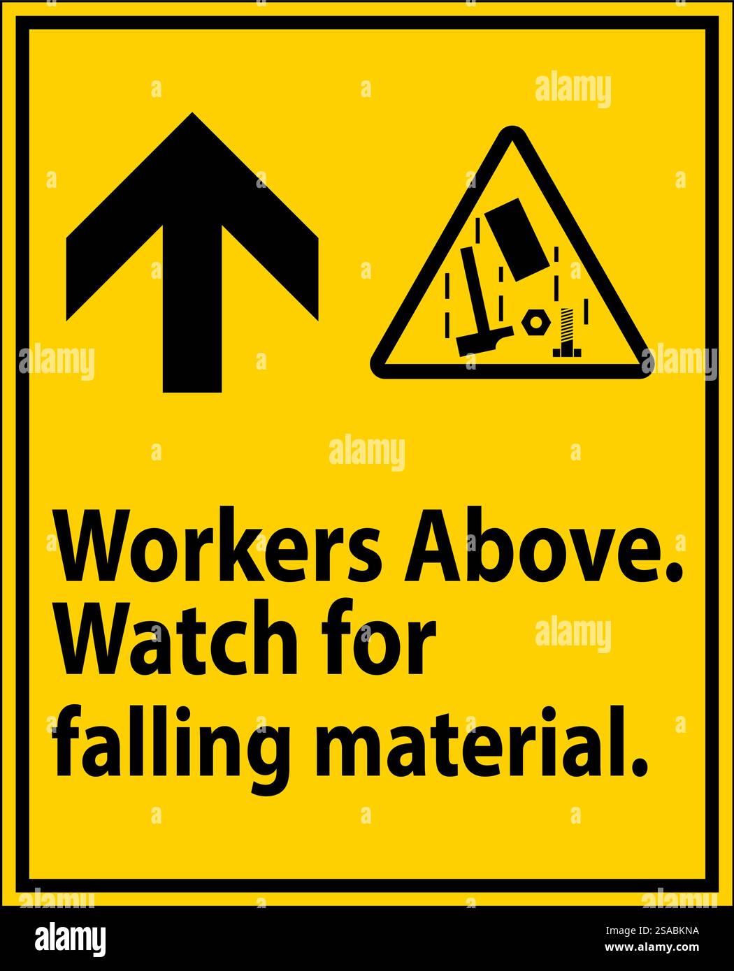 Danger Sign, Workers Above Falling Material Stock Vector Image & Art ...