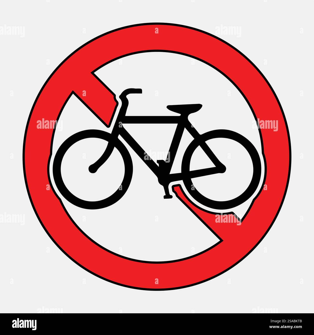 Visual representation of a prohibition sign against bicycles, featuring ...