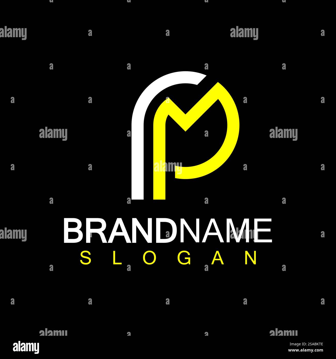 Alphabet Letters PM or MP logo design template Stock Vector Image & Art ...