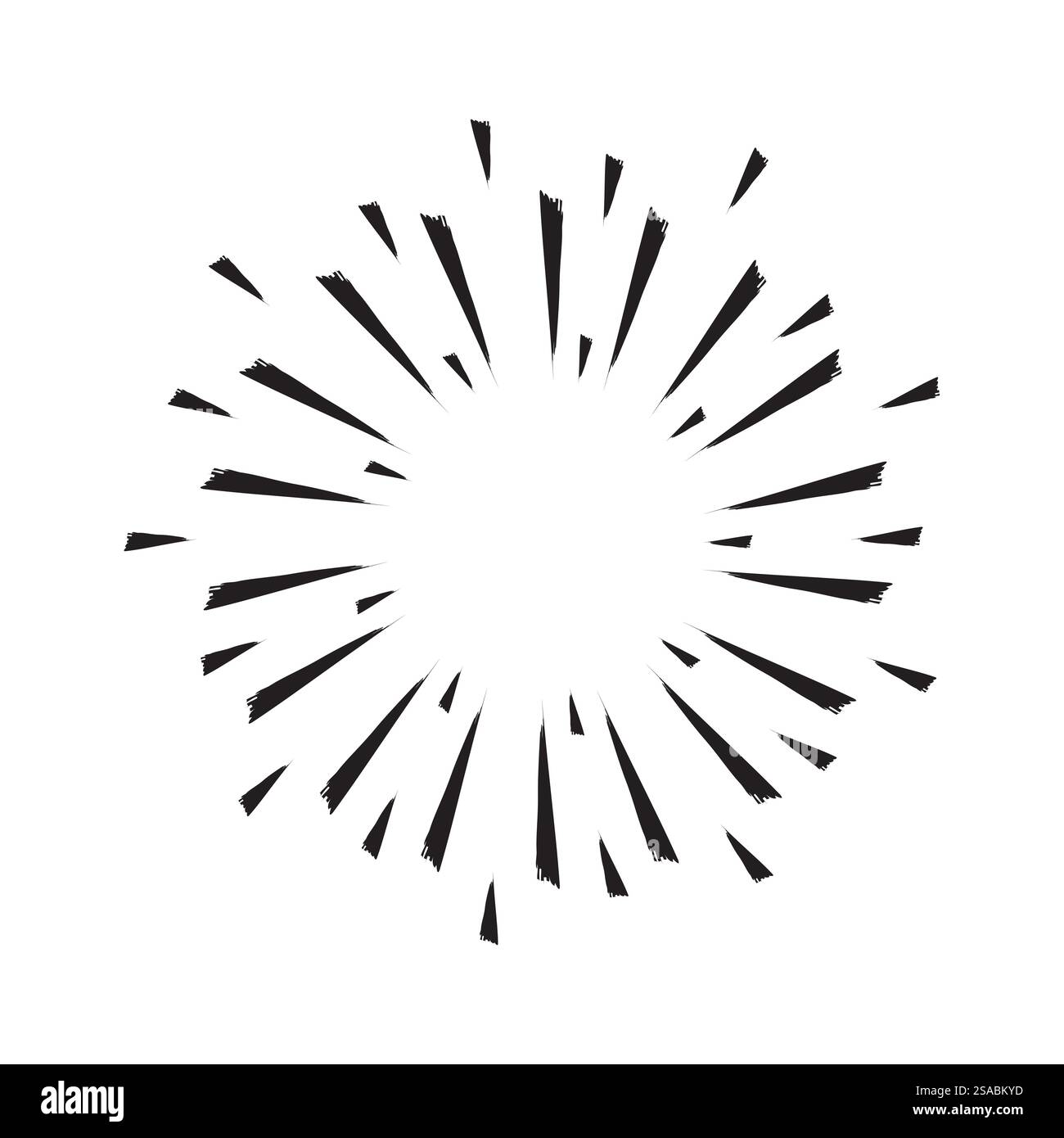 Circular star silhouette. Radiant burst icon. Rough radial pattern ...