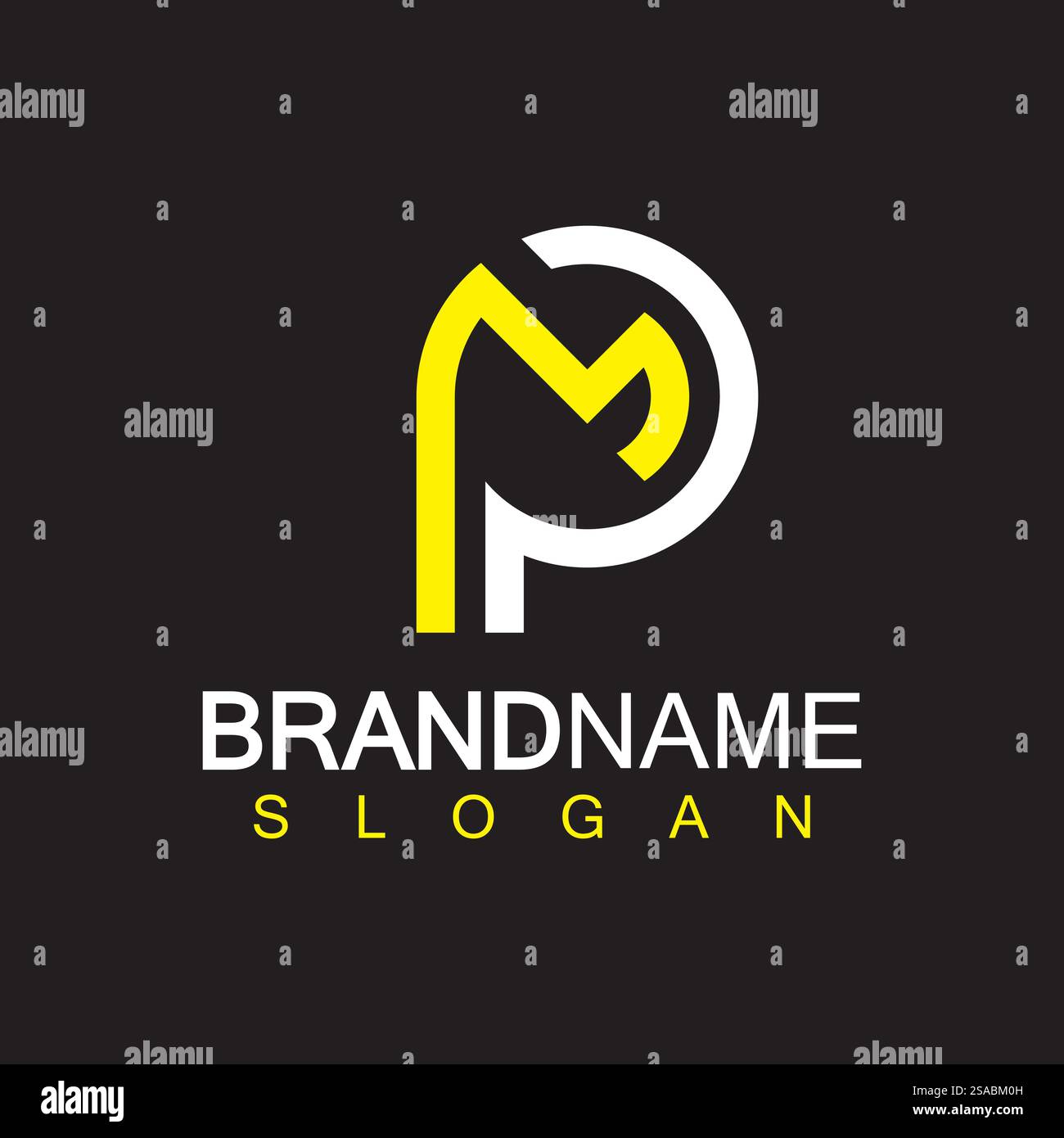 Alphabet Letters PM or MP logo design template Stock Vector Image & Art - Alamy