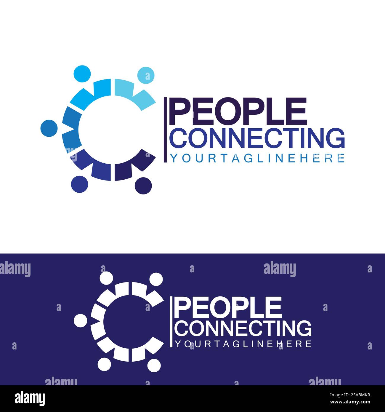 Abstract Initial Letter C Connecting People Logo Vector Design Template ...