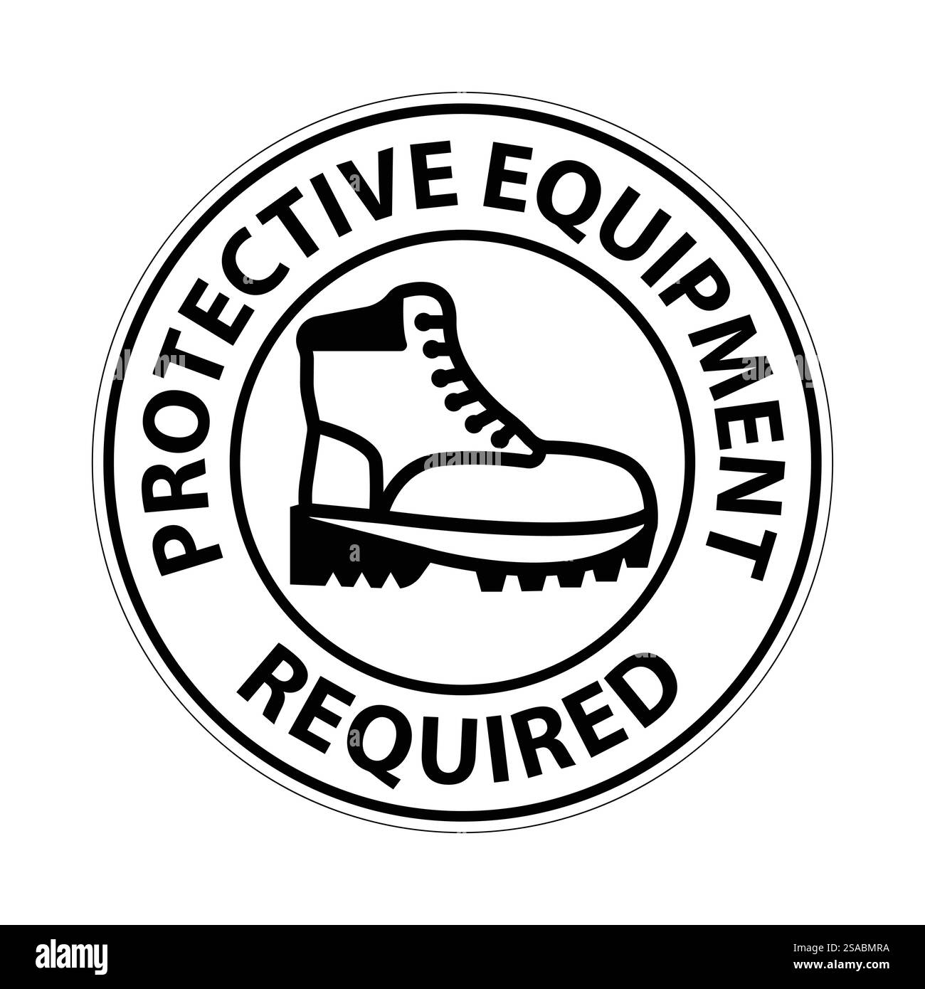 Set of safety signs emphasizing the necessity of protective gear in ...