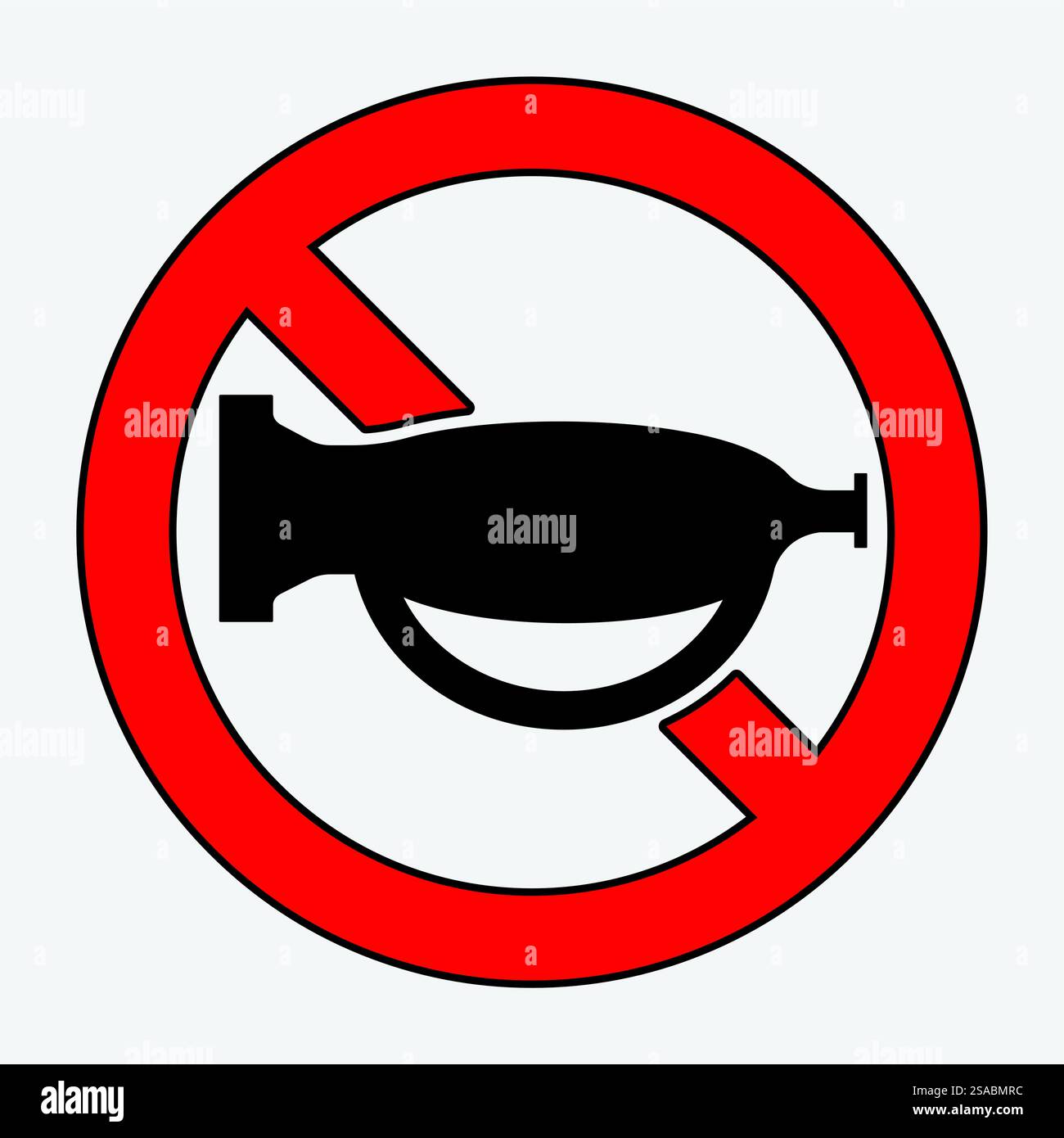 This image features a clear prohibition symbol against horn signals ...