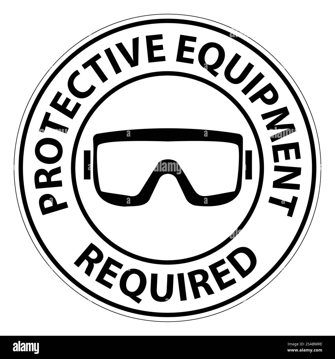 Set of safety signs emphasizing the necessity of protective gear in ...