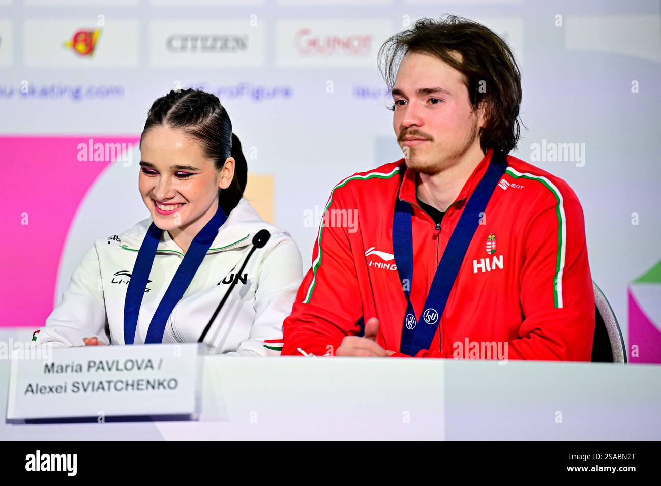 Maria PAVLOVA & Alexei SVIATCHENKO (HUN), at Pairs Press Conference, at ...