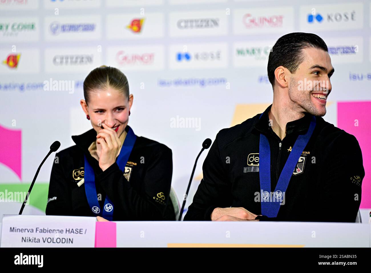 Minerva Fabienne HASE & Nikita VOLODIN (GER), at Pairs Press Conference ...