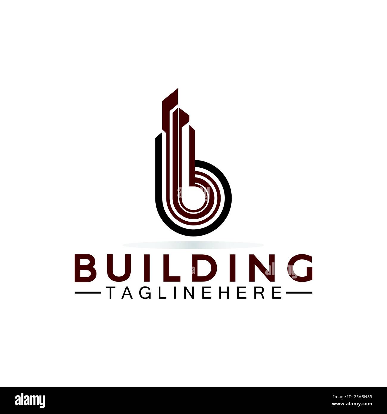 initial B with building vector logo design. Letter B logo formed ...