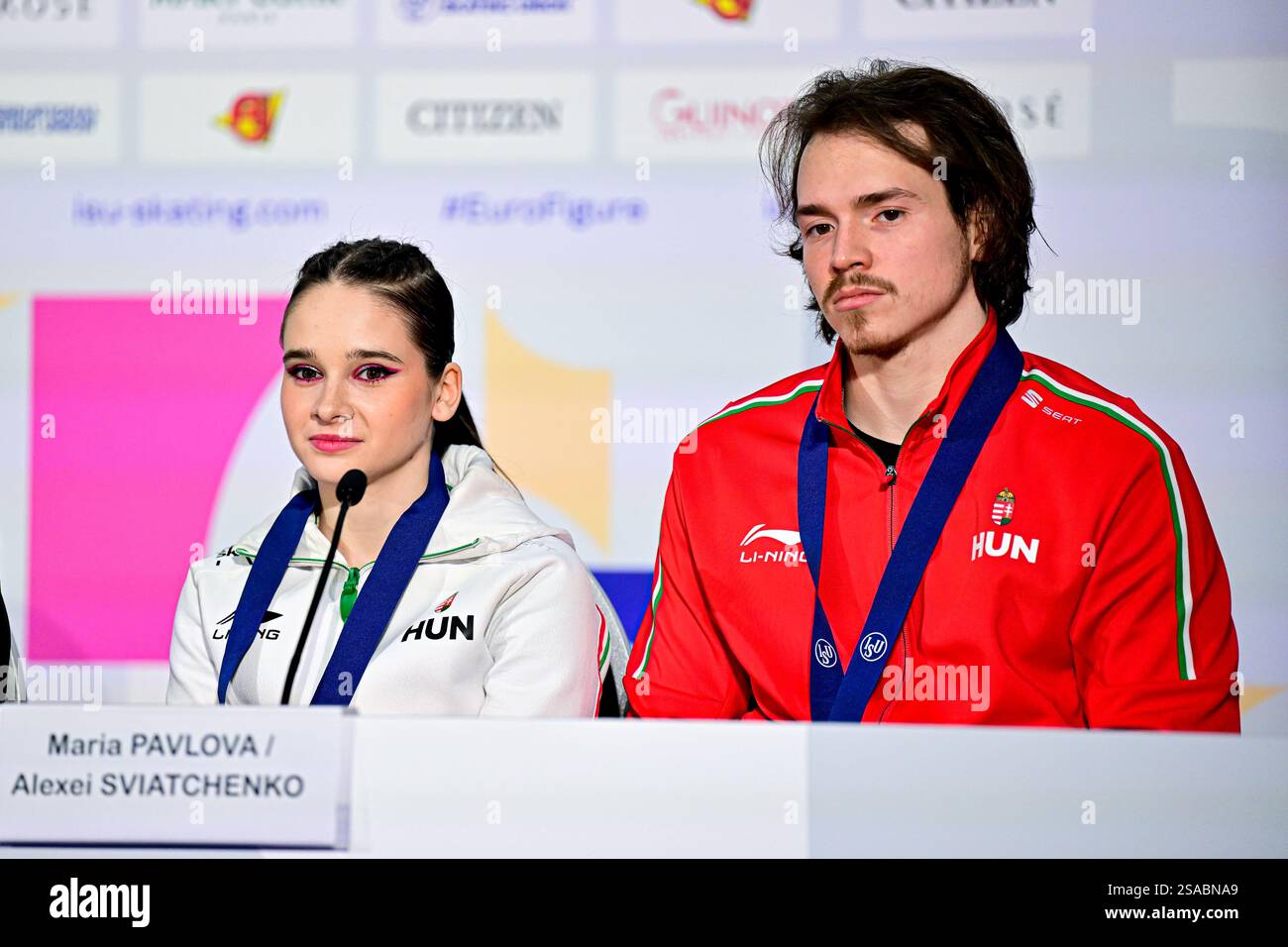 Maria PAVLOVA & Alexei SVIATCHENKO (HUN), at Pairs Press Conference, at ...