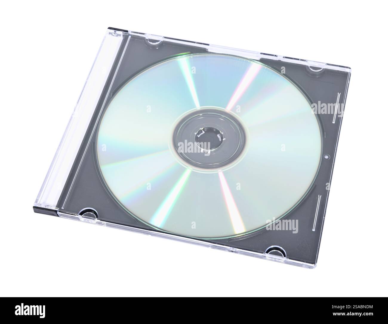 Shiny compact disc in jewel case isolated on white Stock Photo - Alamy