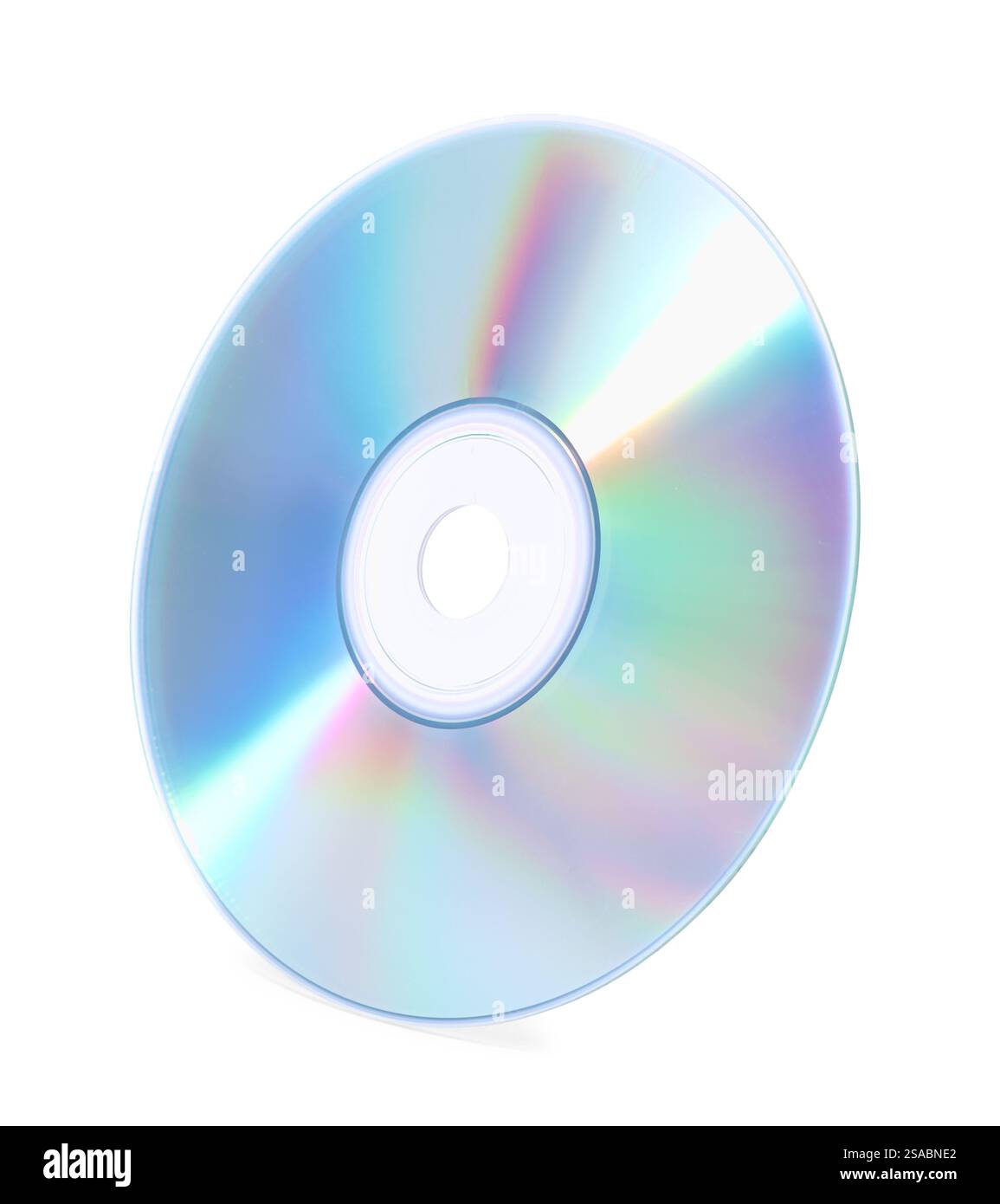 One shiny compact disc isolated on white Stock Photo - Alamy