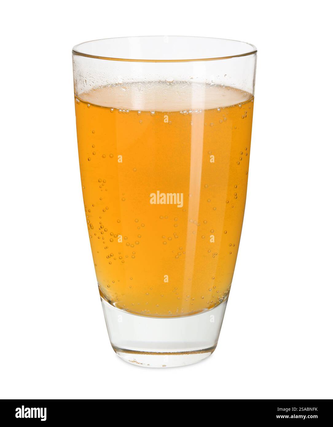 Sweet soda water in glass isolated on white Stock Photo - Alamy