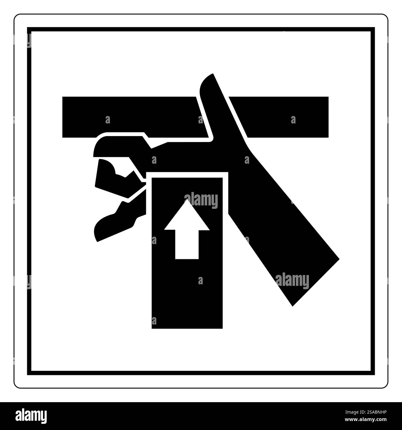 A graphic illustration featuring a hand reaching for a button ...