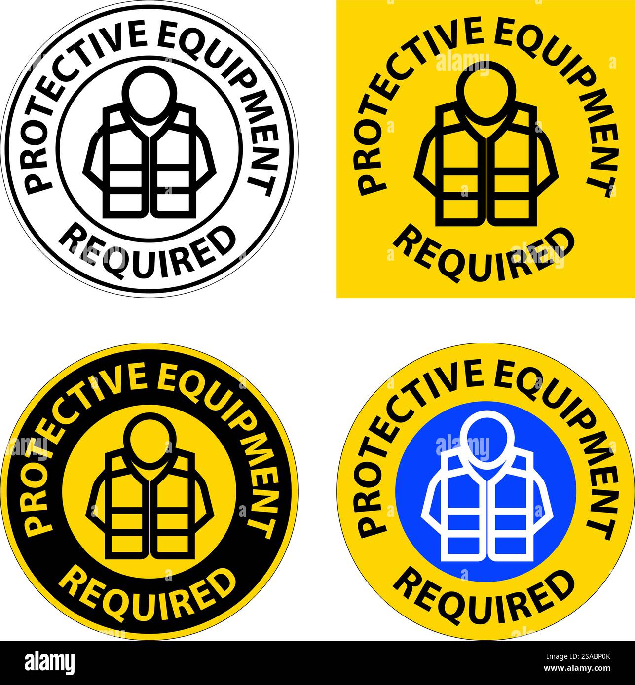 Floor Sign, Protective Equipment Required Stock Vector Image & Art - Alamy