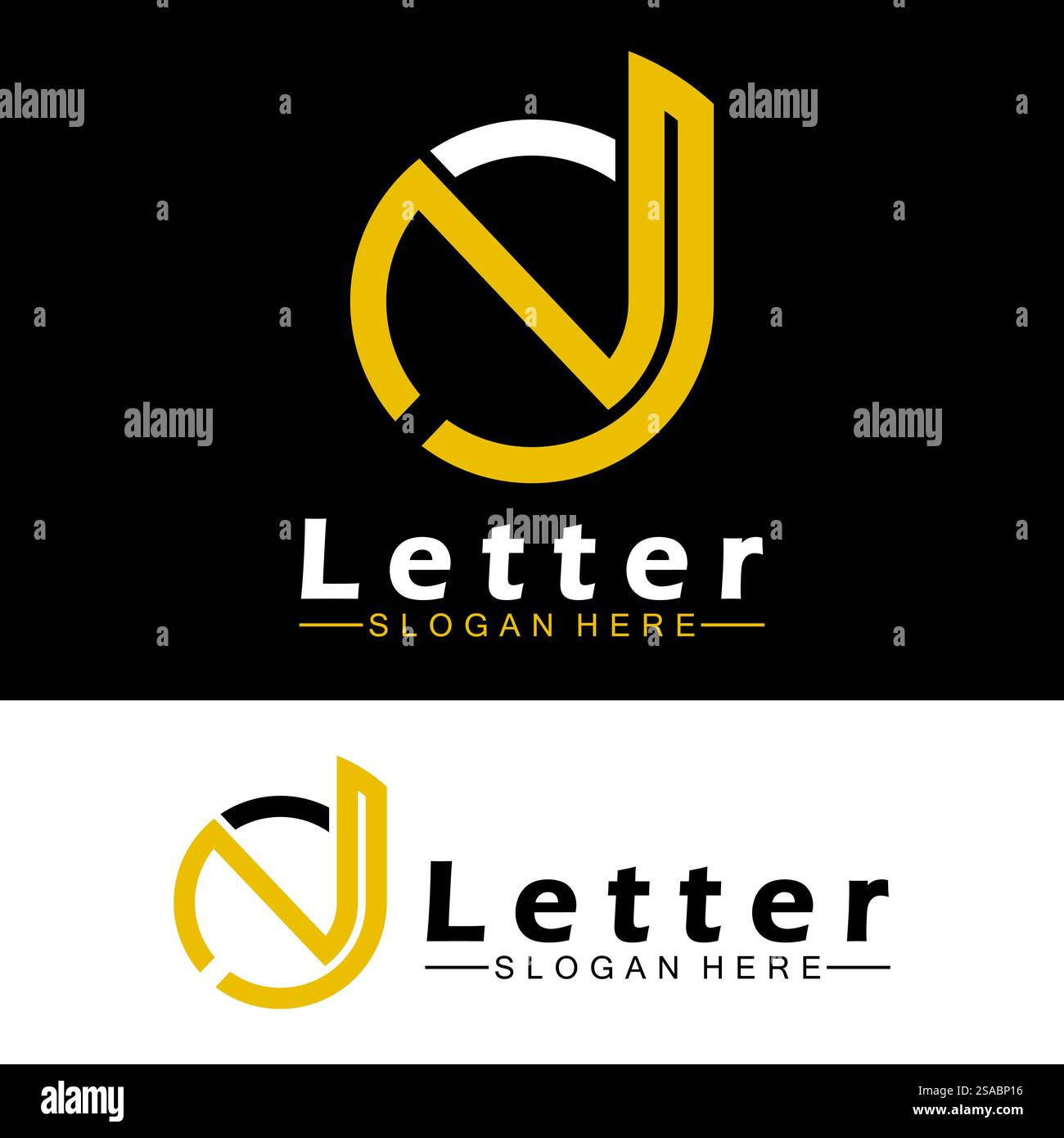 Alphabet letters monogram logo DN, ND, D and N, elegant and ...