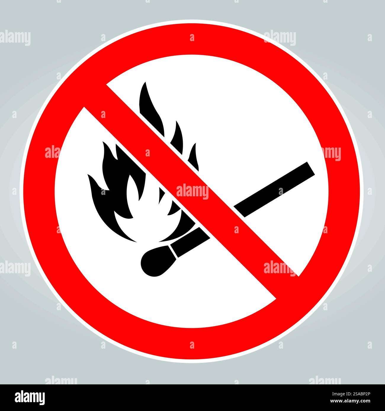 A clear no fire symbol featuring a match and flame for safety. Ideal ...