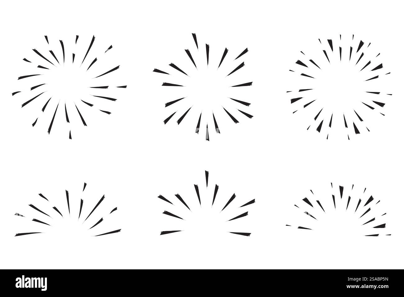 Sunburst icons set. Radial burst group. Simple black shapes. Vector accent graphics Stock Vector ...