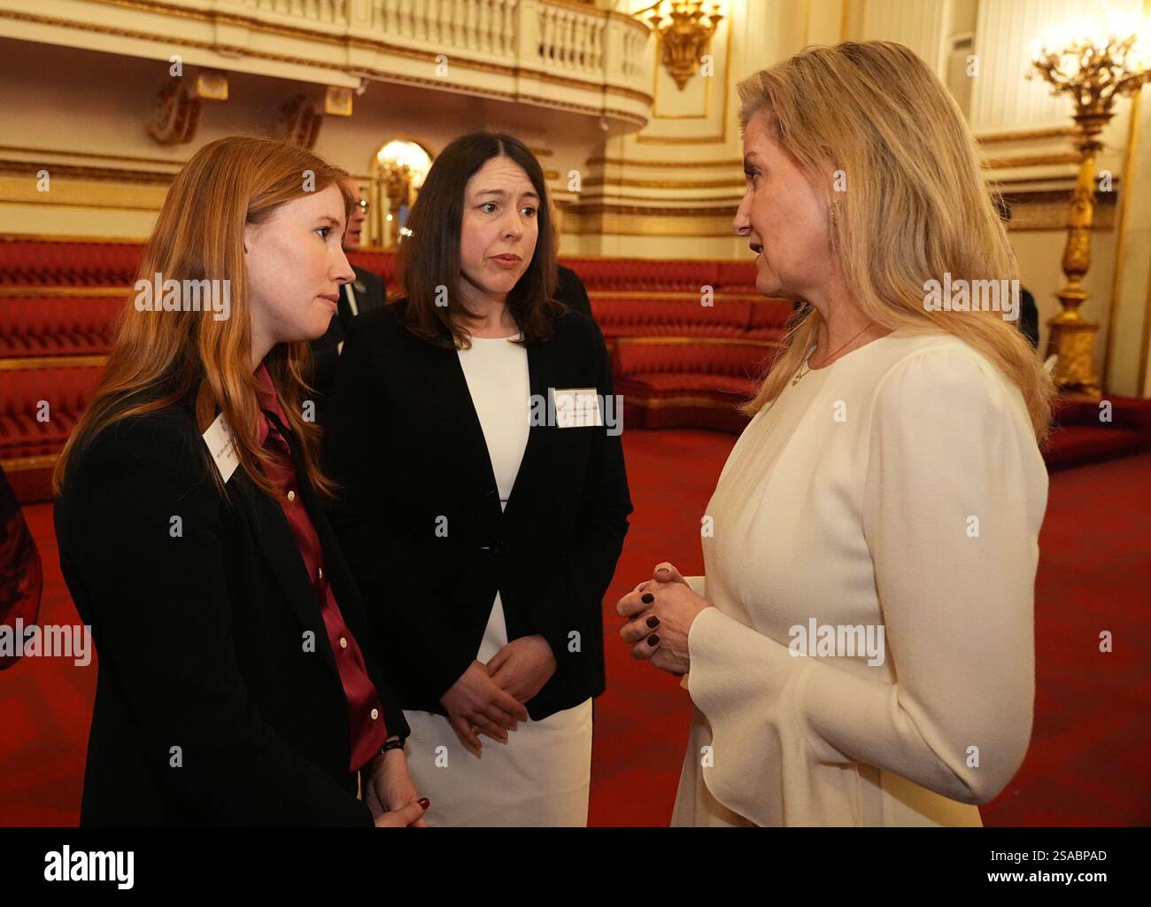 The Duchess of Edinburgh speaking to Helena Dollimore (left) and Alice ...